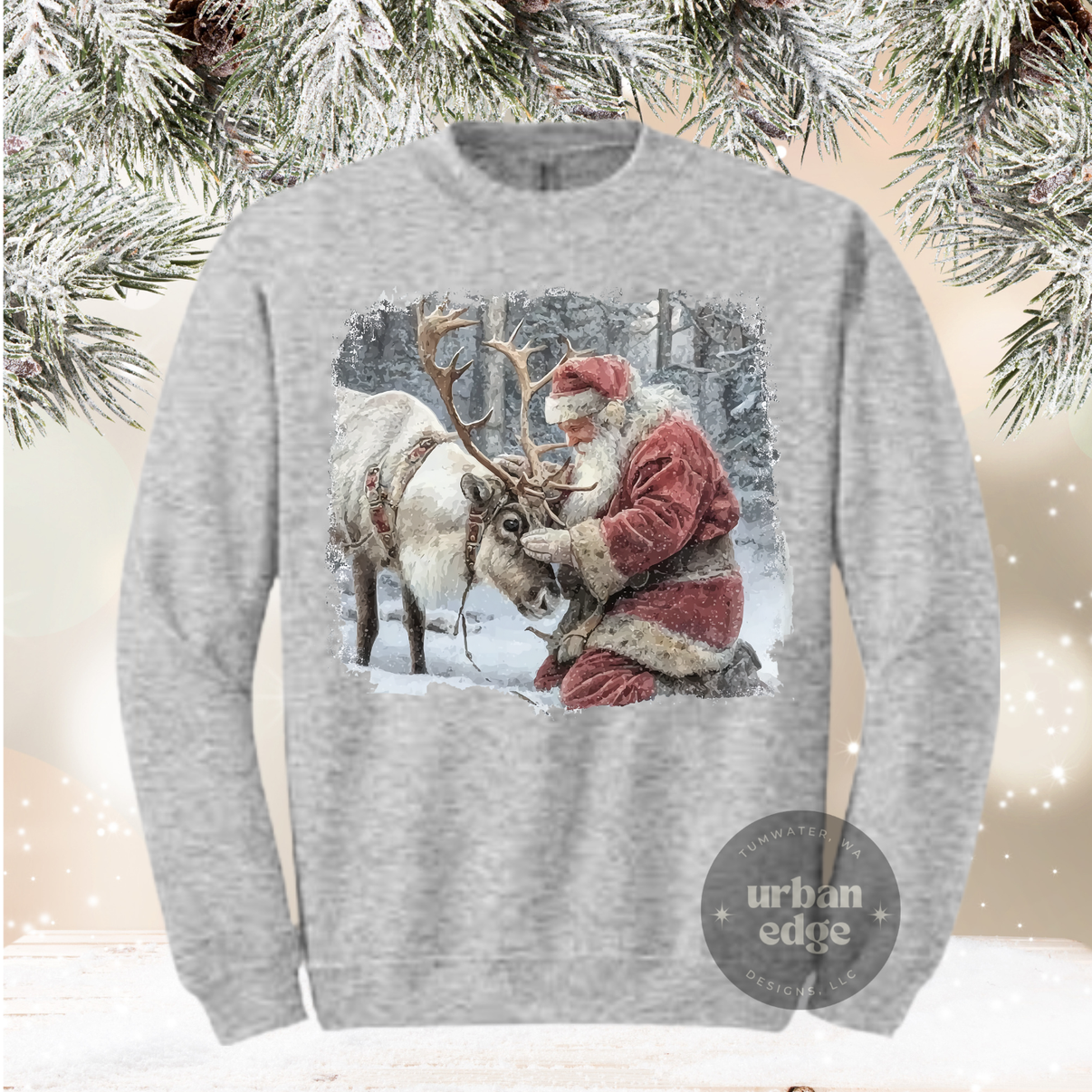 Santa & Reindeer crewneck – Urban Edge Designs